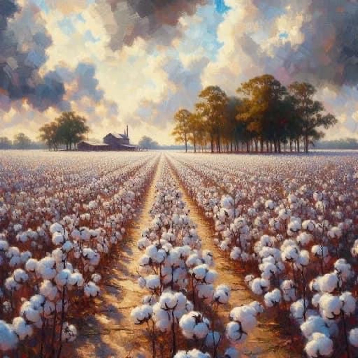 Cotton Field Print - Etsy