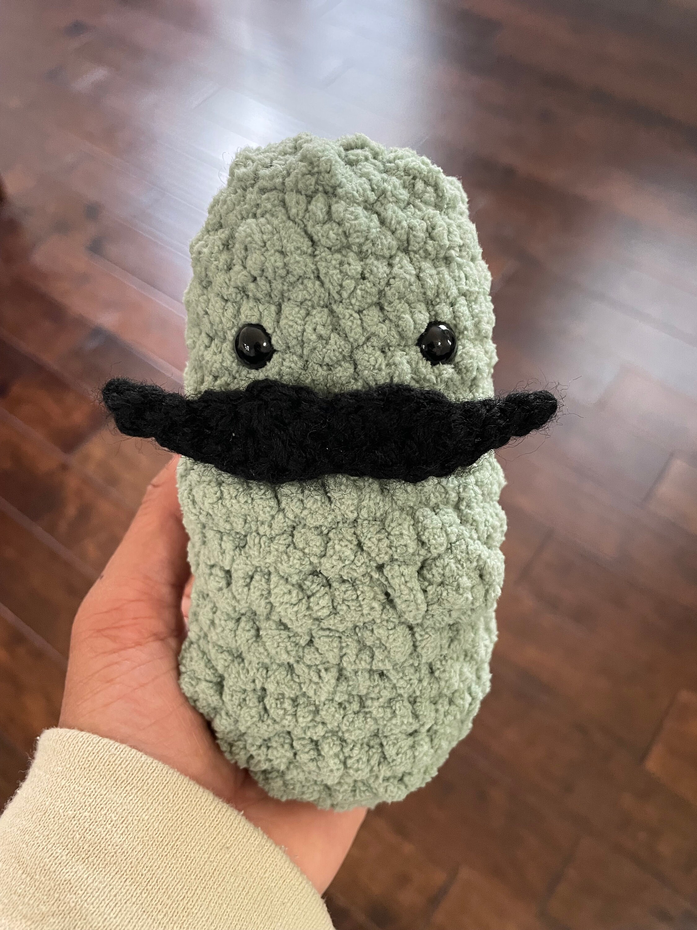 Soft Crochet Pickle With Mustache Amigurumi Plushie - Etsy