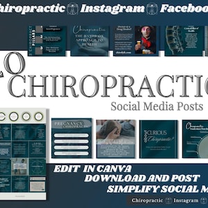 Chiropractic Social Media Posts 25 Page Canvatemlates Bundle Editable ...