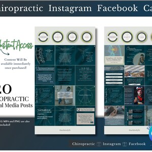 Chiropractic Social Media Posts 25 Page Canvatemlates Bundle Editable ...