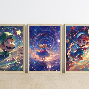 Super Mario in Van Gogh Style, Gaming Poster, Printable Wall Art ...