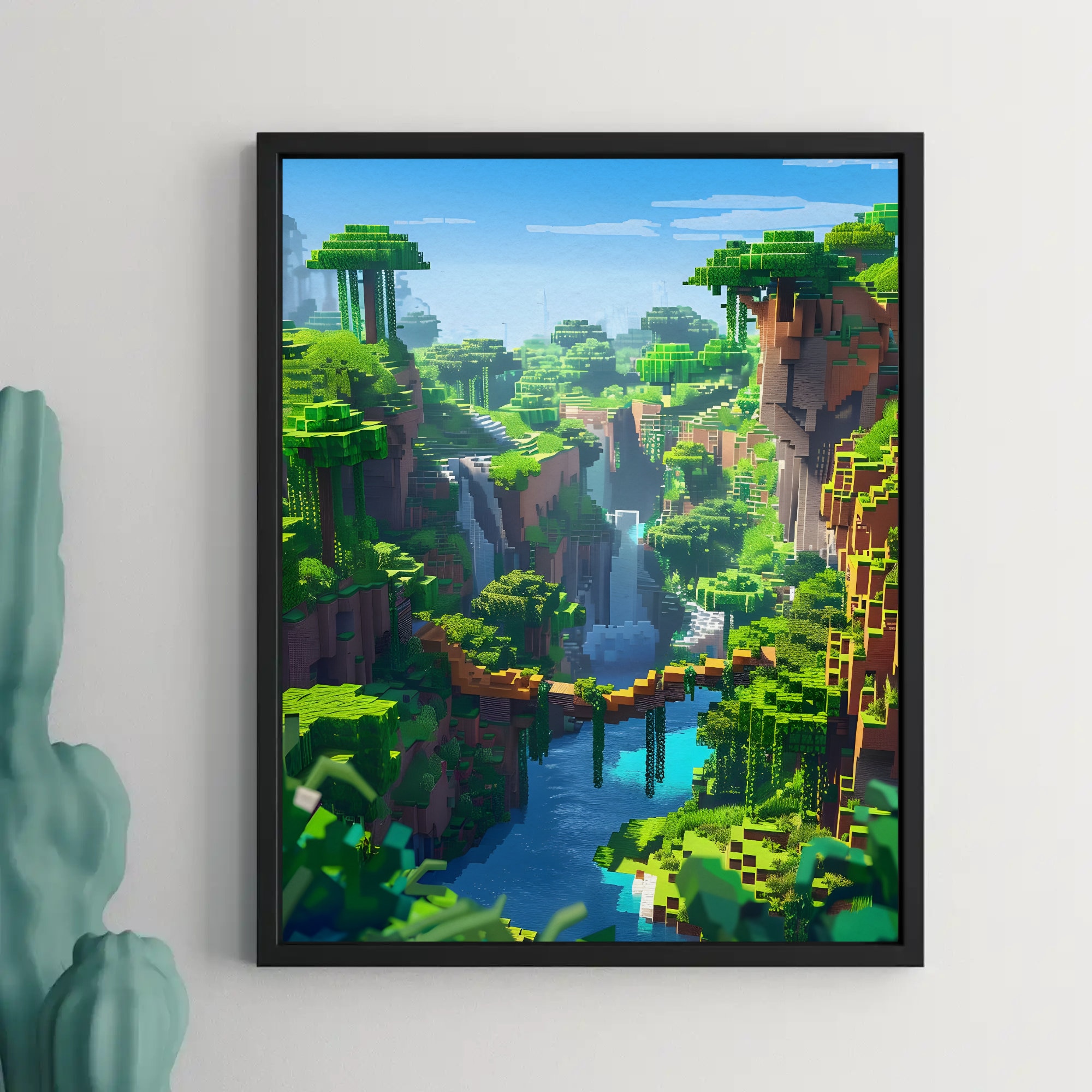 Set of 6 Minecraft Poster, Minecraft Wall Art, Minecraft Landscape ...