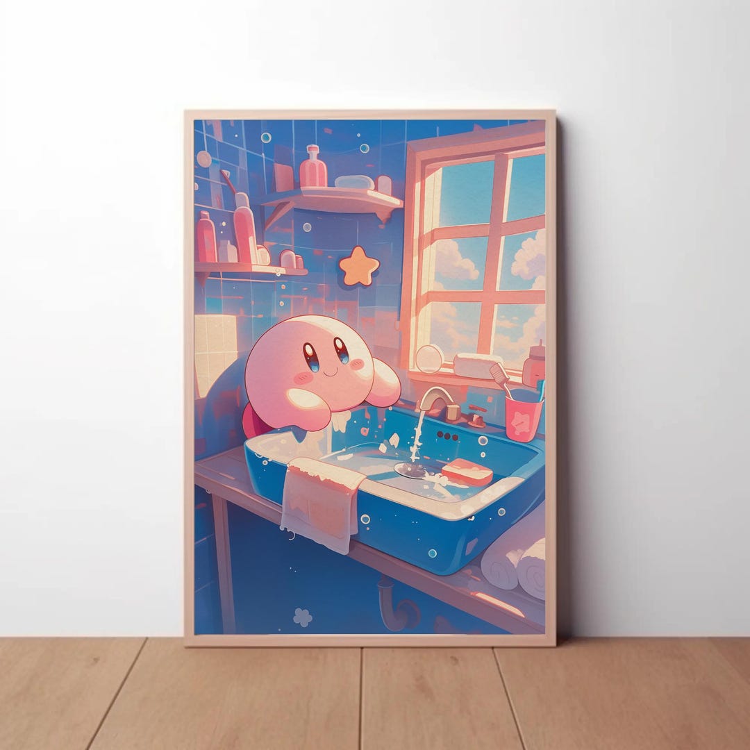 Kirby Dream Land Poster, Cute Kirby Art Print, Kirby Anime Poster ...