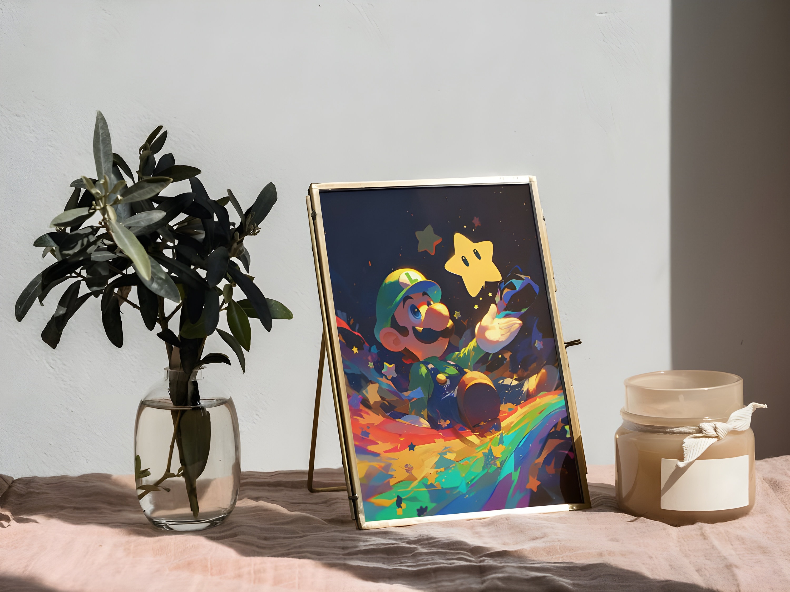 Super Mario Rainbow Style, Gaming Poster, Printable Wall Art, Bedroom ...