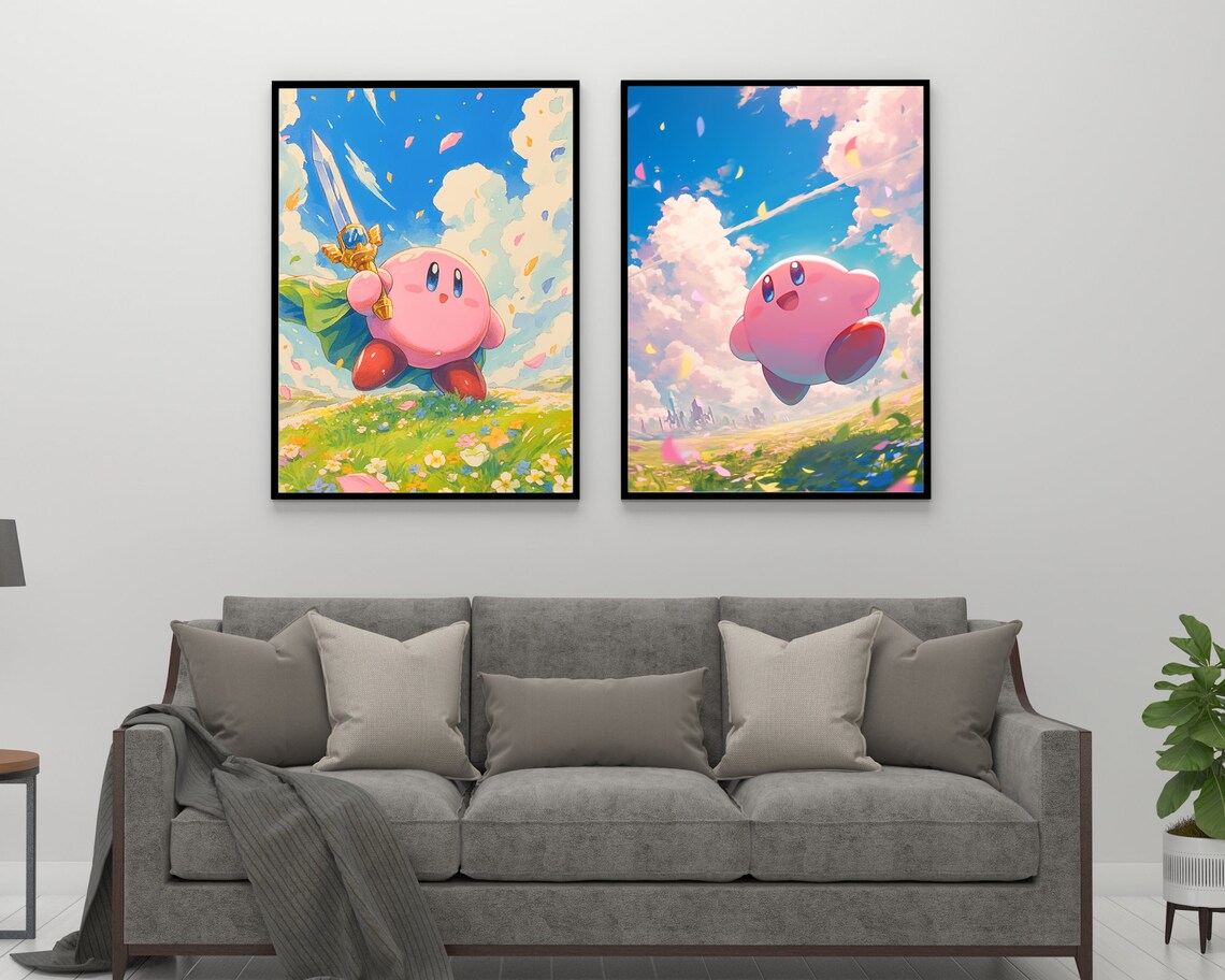 Kirby Dream Land Poster, Cute Kirby Art Print, Kirby Anime Poster ...