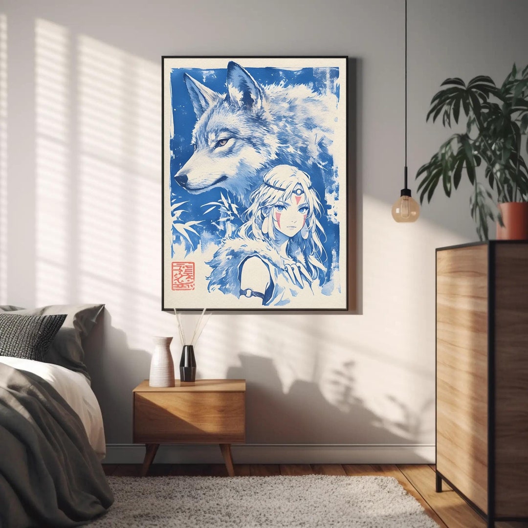 Princess Mononoke Stamp Poster, Moro and Mononoke, San Princess ...