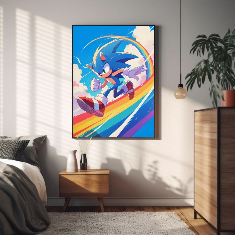 Sonic the Hedgehog Poster Retrogaming, Sonic Running, Sonic Poster ...