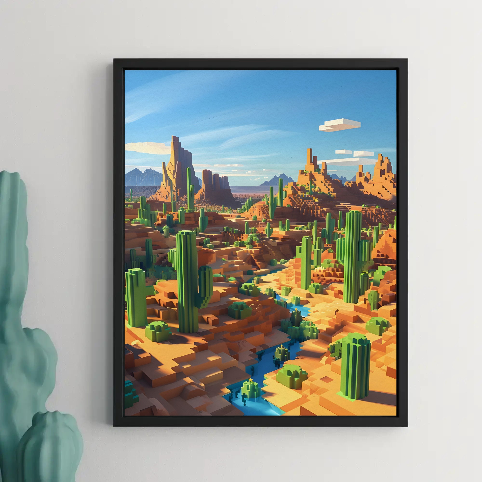 Set of 6 Minecraft Poster, Minecraft Wall Art, Minecraft Landscape ...
