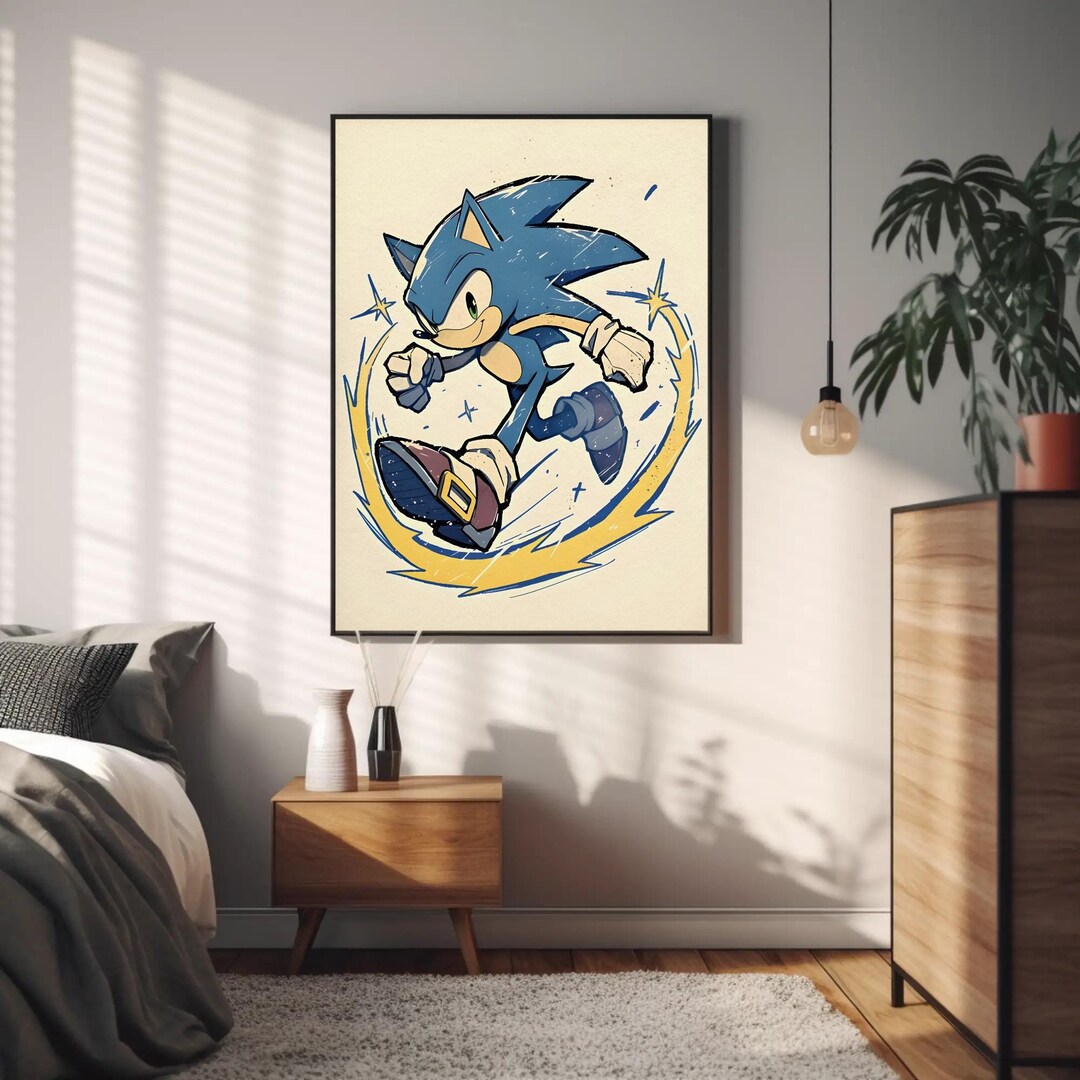 Sonic Poster Retrogaming: Vintage Wall Art Gaming Poster - Etsy