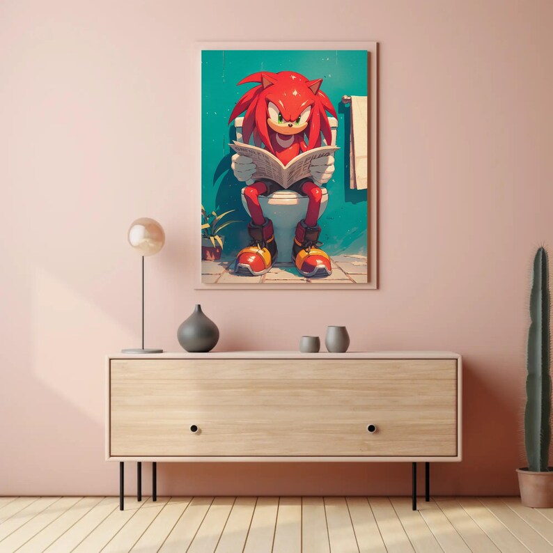 Knuckles Toilet Poster: Kids Toilet Art Print, Funny Bathroom Print - Etsy