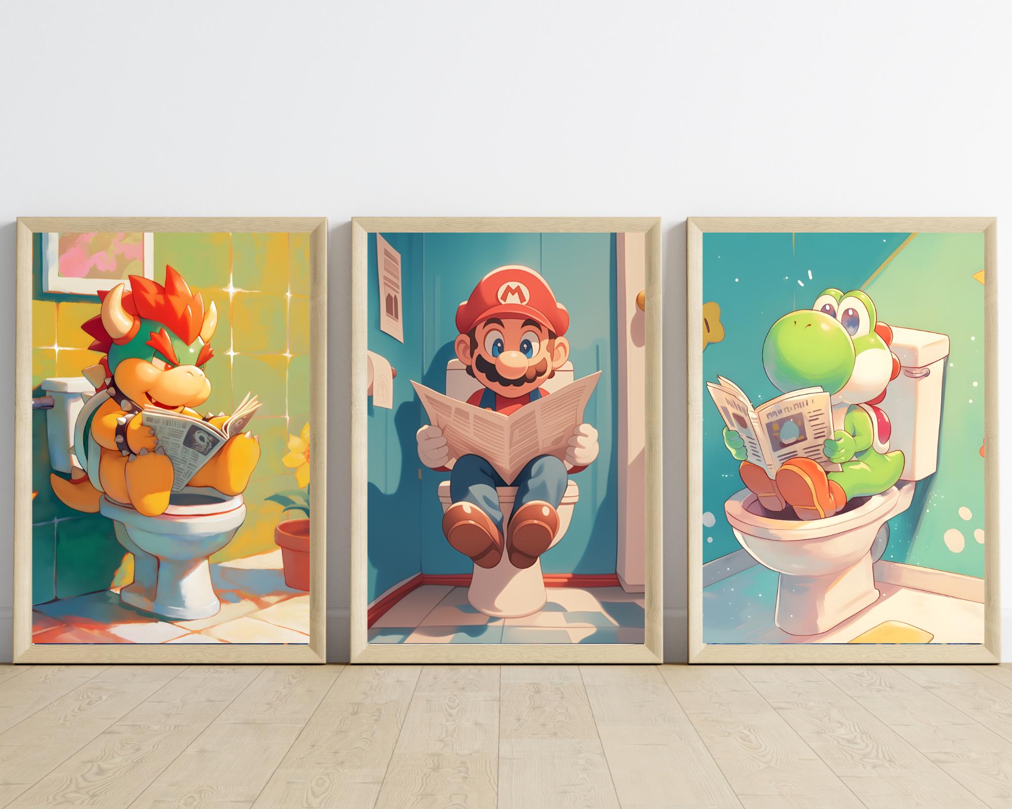 Super Mario Toilet Poster: Video Game Poster, Bahroom Printable Wall ...
