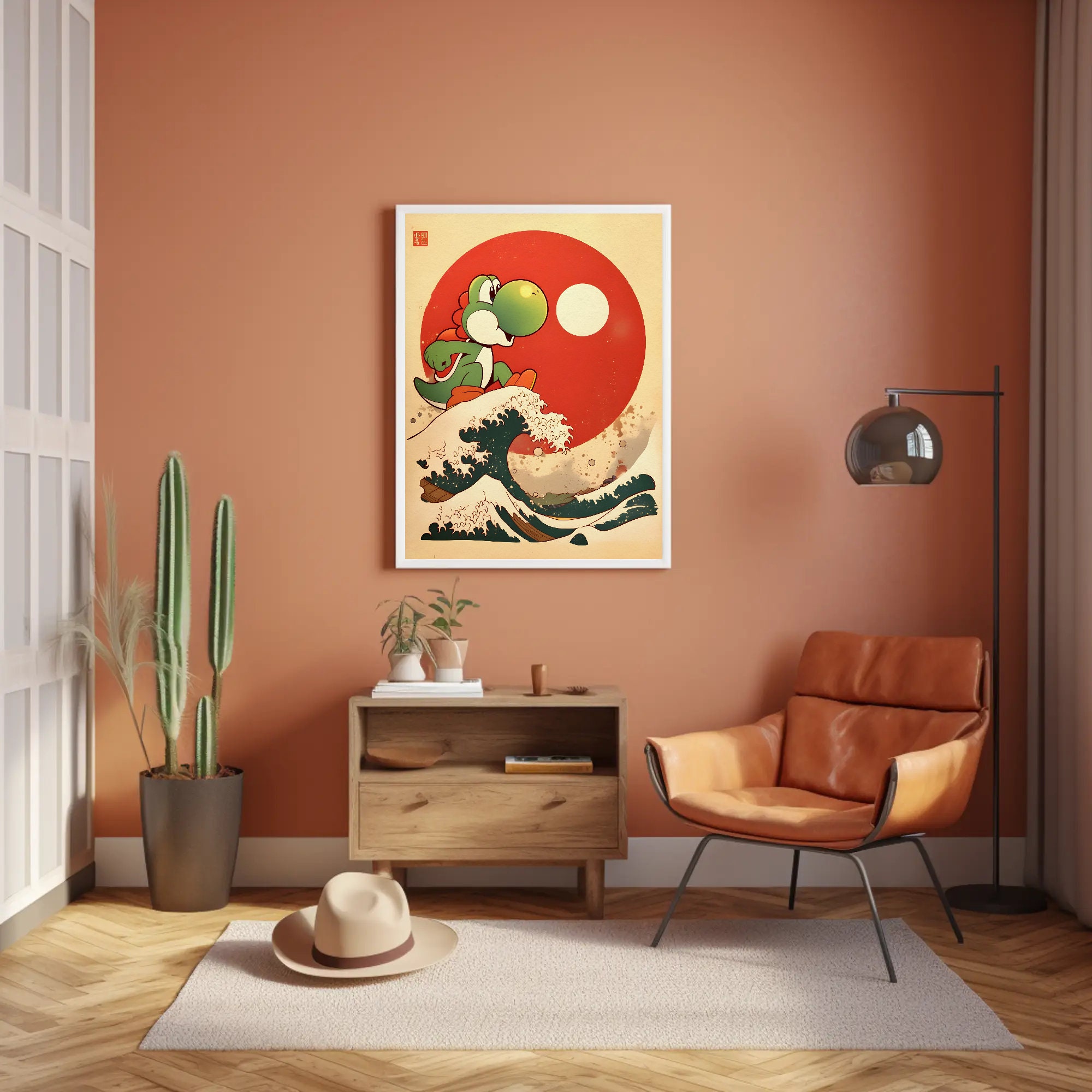 Yoshi From Mario in Japanese Poster: Japanese Tapestry for Home Decor ...