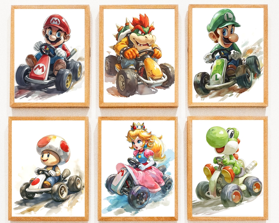 Mario Kart Poster, Super Mario Art, Gaming Poster, Printable Wall Art ...