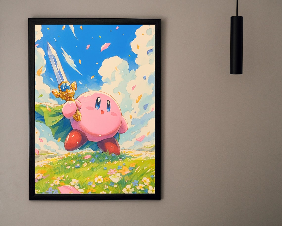 Kirby Dream Land Poster, Cute Kirby Art Print, Kirby Anime Poster ...
