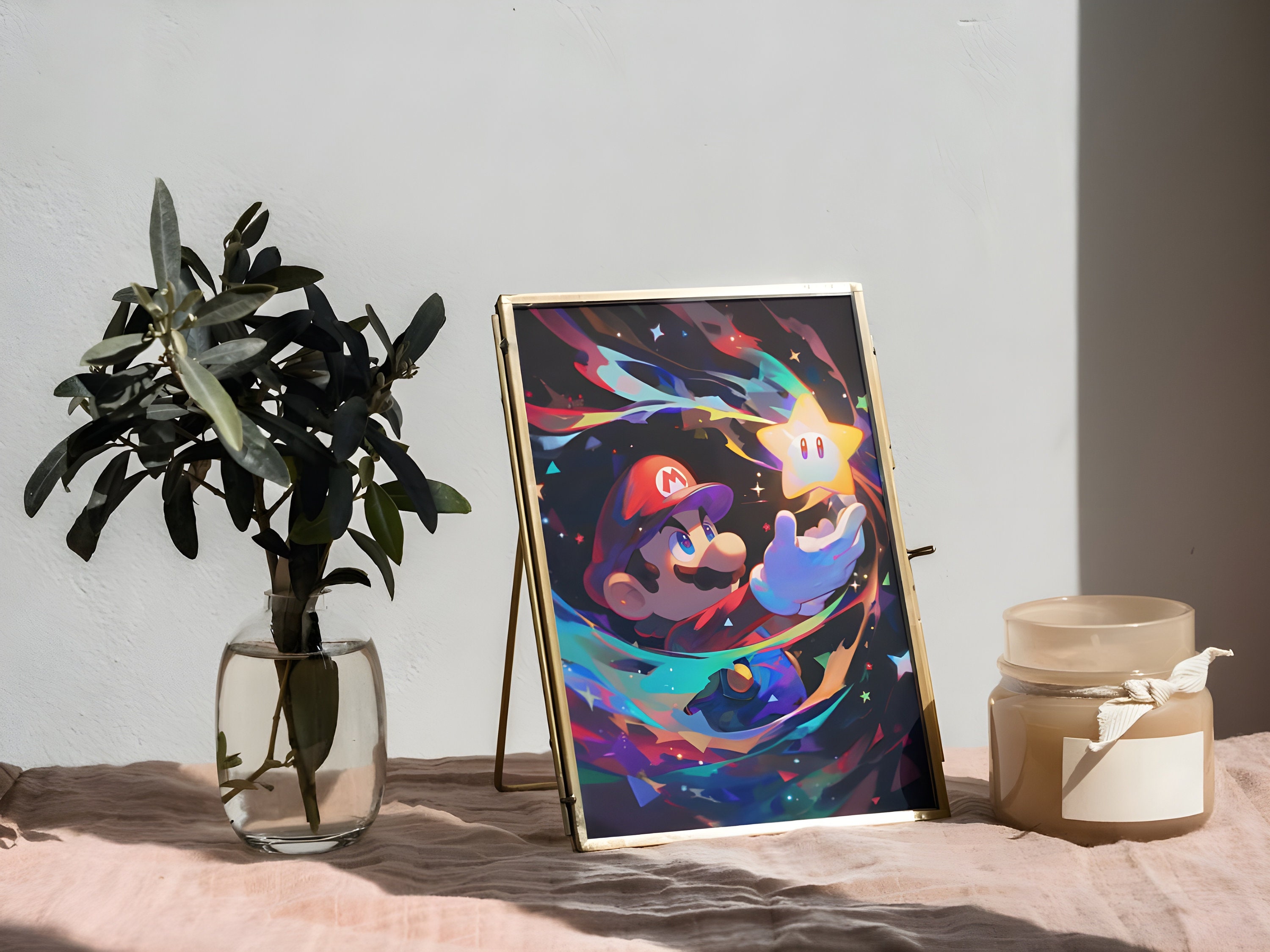 Super Mario Rainbow Style, Gaming Poster, Printable Wall Art, Bedroom ...