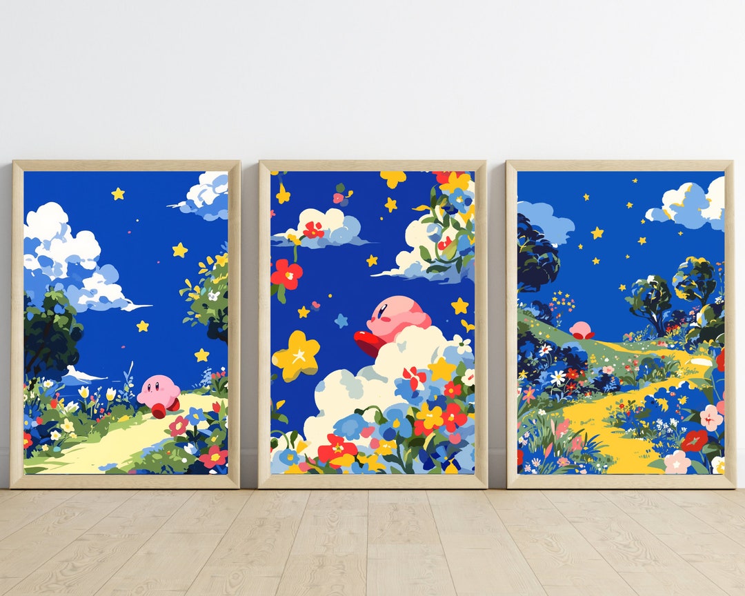 Kirby Dream Land Poster, Cute Kirby Art Print, Kirby Anime Poster ...