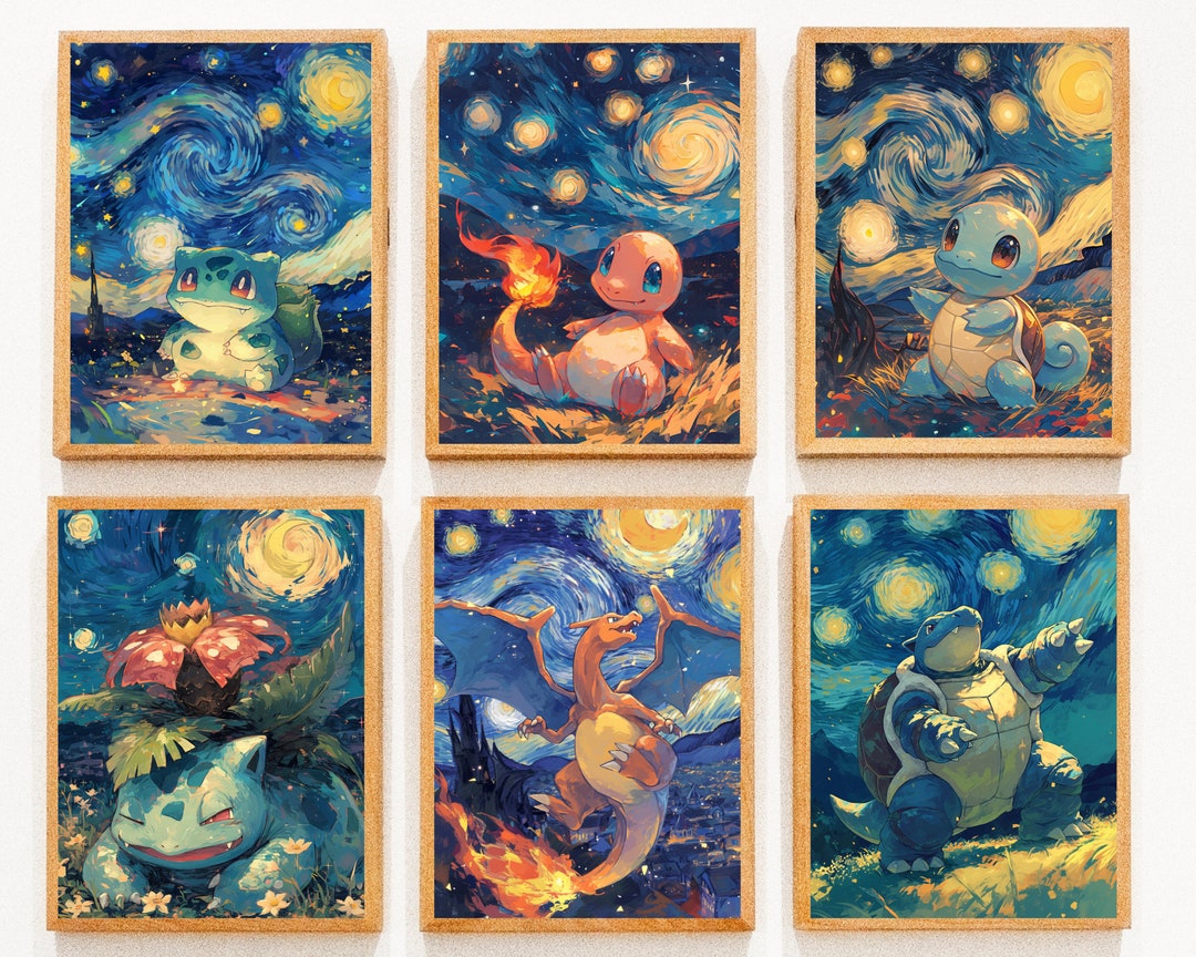 Pokemons Posters: Starry Night Pokemon (set of 6 ) - Etsy