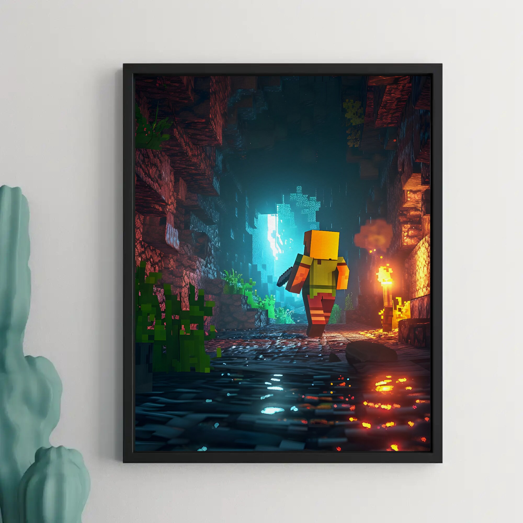 Set of 6 Minecraft Poster, Minecraft Wall Art, Minecraft Landscape ...