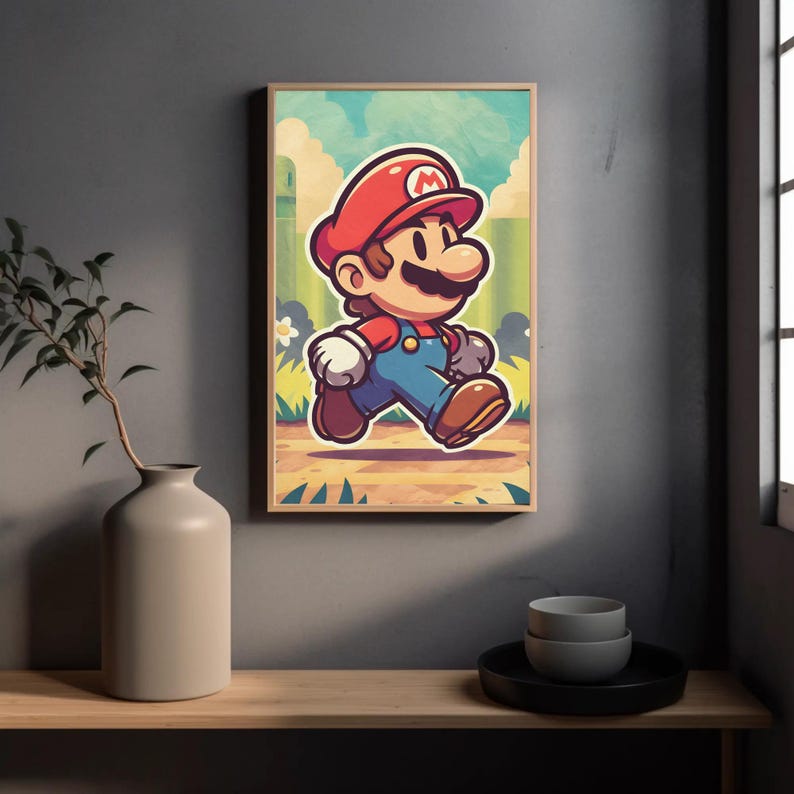 Dibujos animados originales del cartel de Mario, arte anime, Mario bros ...