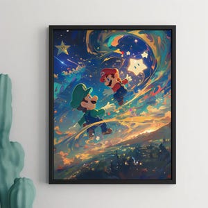 Super Mario in Van Gogh Style, Gaming Poster, Printable Wall Art ...