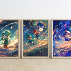 Super Mario in Van Gogh Style, Gaming Poster, Printable Wall Art ...