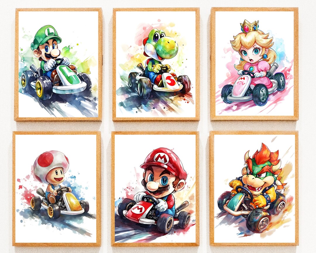 Mario Kart Poster, Super Mario Art, Gaming Poster, Printable Wall Art ...