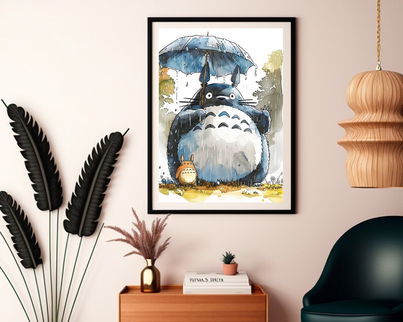My Neighbor Totoro Poster, Totoro Water Color Art Print, Printable Wall ...