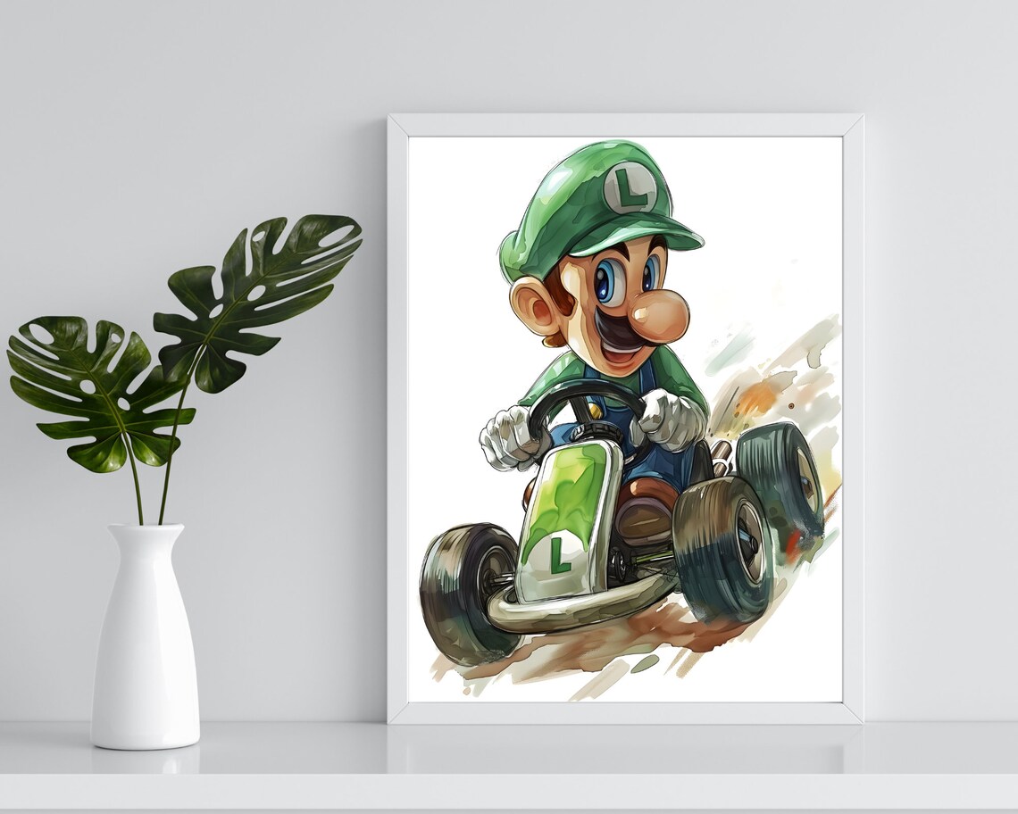 Mario Kart Poster, Super Mario Art, Gaming Poster, Printable Wall Art ...