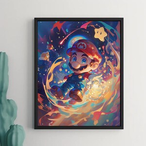 Super Mario in Van Gogh Style, Gaming Poster, Printable Wall Art ...