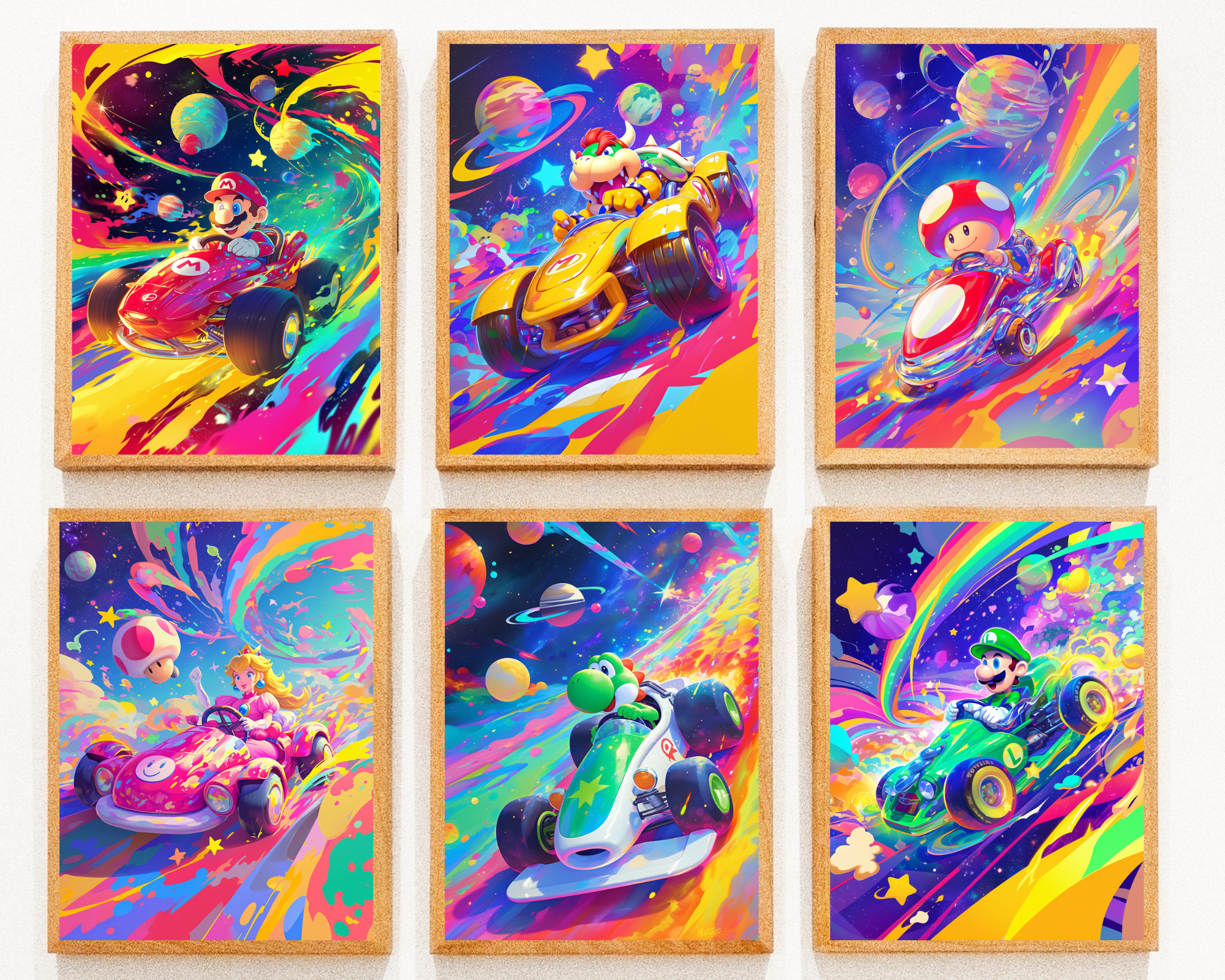 Mario Kart Rainbow Road Poster, Super Mario Art, Gaming Poster ...