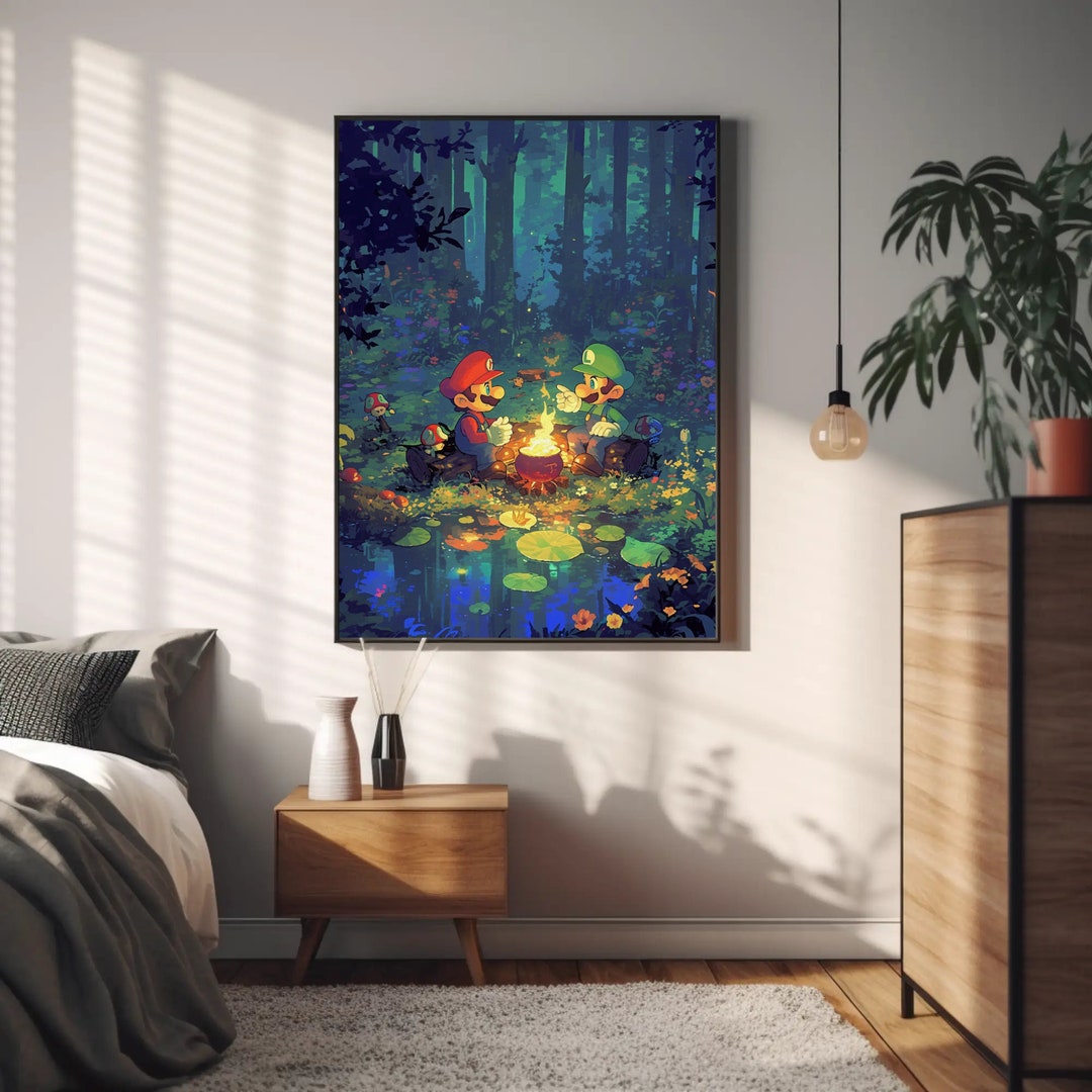 Mario and Luigi Original Poster, Anime Art, Super Mario Bros, Printable ...