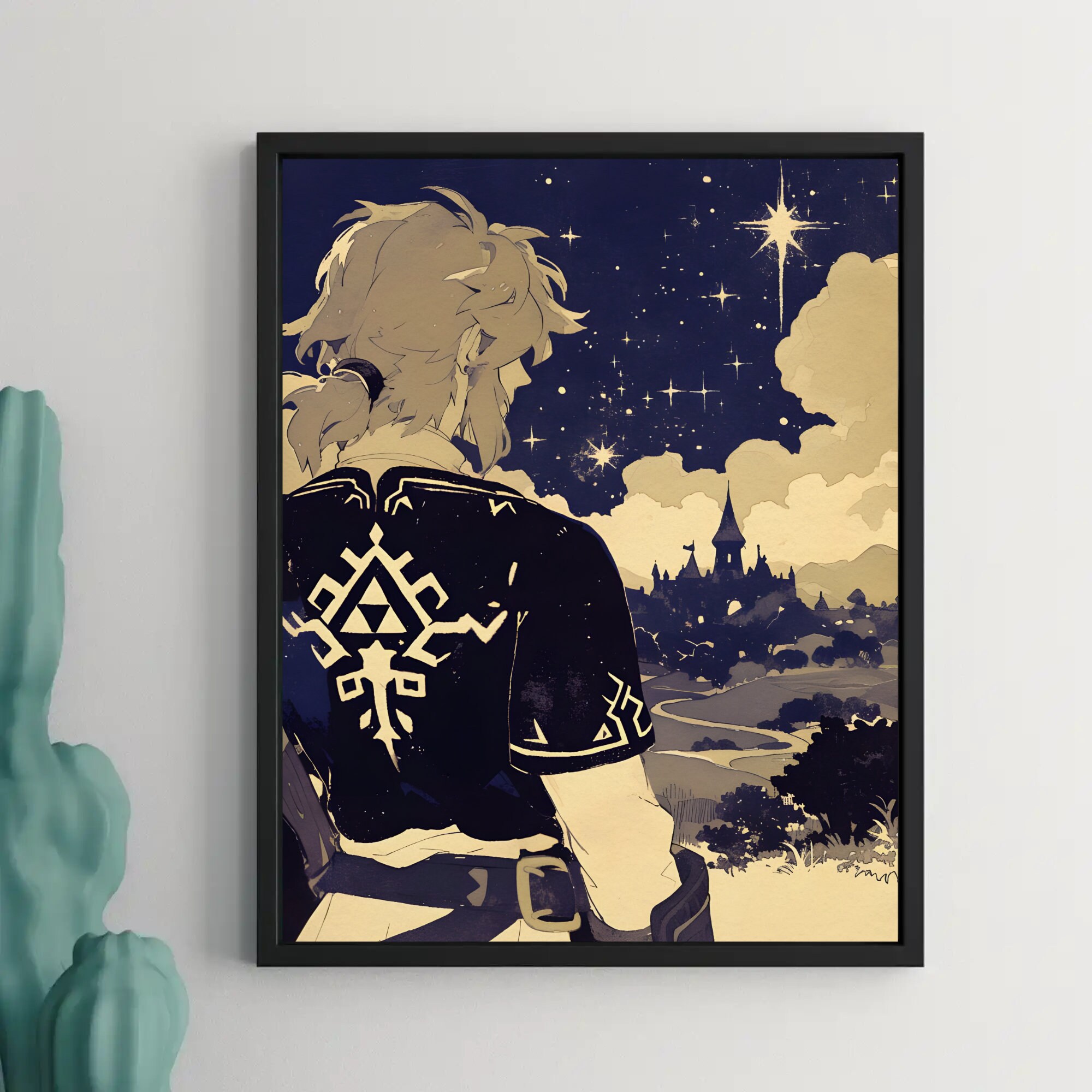 Link From Zelda Tears of the Kingdom Japanese Tapestry Starry Night ...