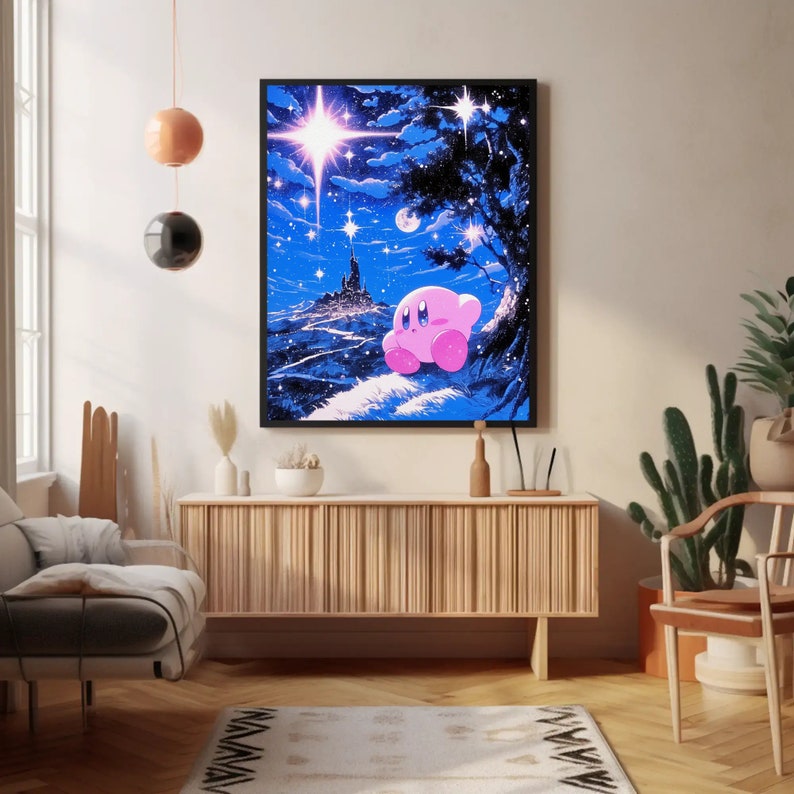 Kirby Dream Land Poster, Cute Kirby Art Print, Kirby Anime Poster ...