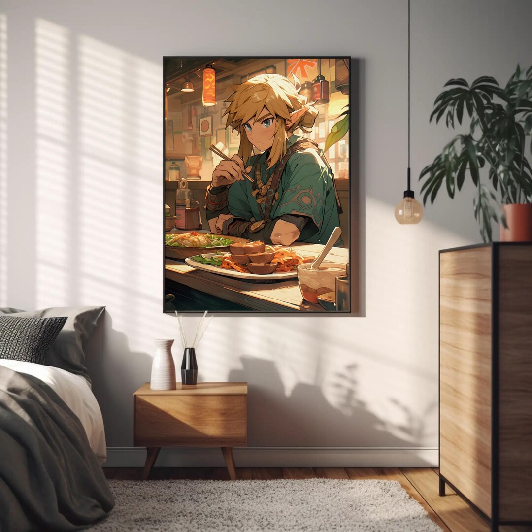 Link From Zelda Poster, Link Eating Ramens, Tears of the Kingdom ...