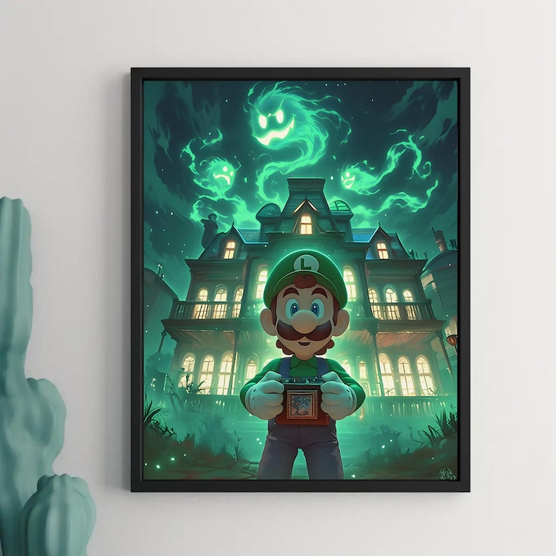 Luigi Mansion Poster Set: Halloween Wall Art for Bedroom or Gaming Room ...