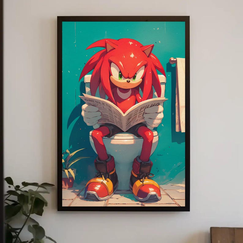Knuckles Toilet Poster: Kids Toilet Art Print, Funny Bathroom Print - Etsy