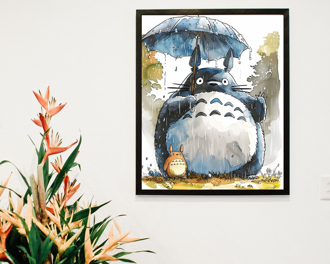 My Neighbor Totoro Poster, Totoro Water Color Art Print, Printable Wall ...