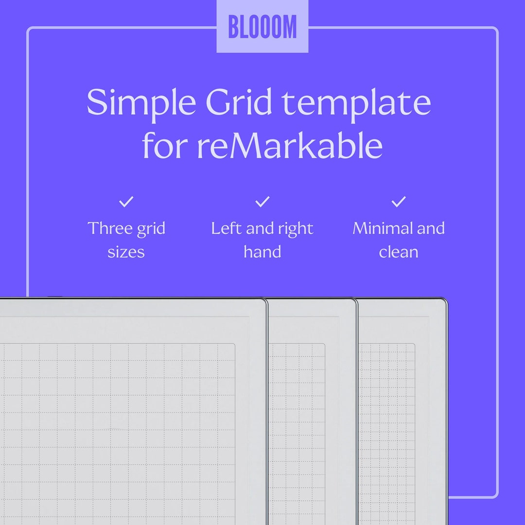 Remarkable 2 Grid Notebook Templates | Clean and Minimal | Digital Note ...