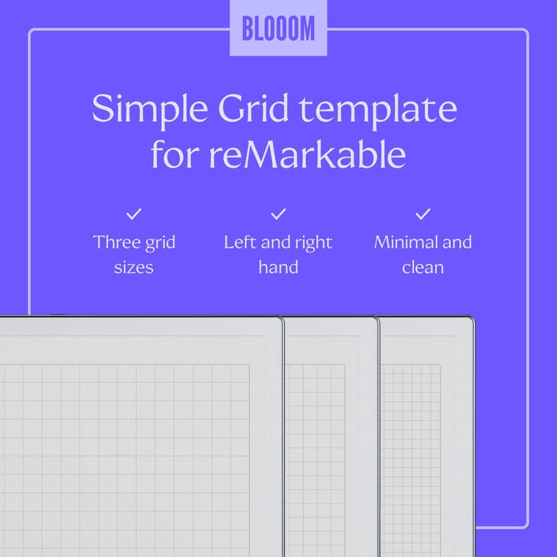 Remarkable 2 Grid Notebook Templates Clean and Minimal Digital Note ...