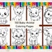 Kids Coloring Page Set, Printable Instant Download, Cute Animal ...