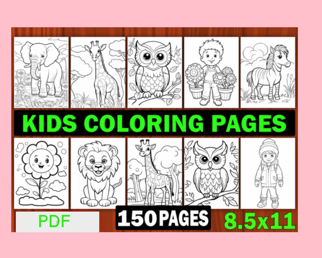 150 Kids Coloring Pages, Toddler Pages, Digital Downloads, Digital ...