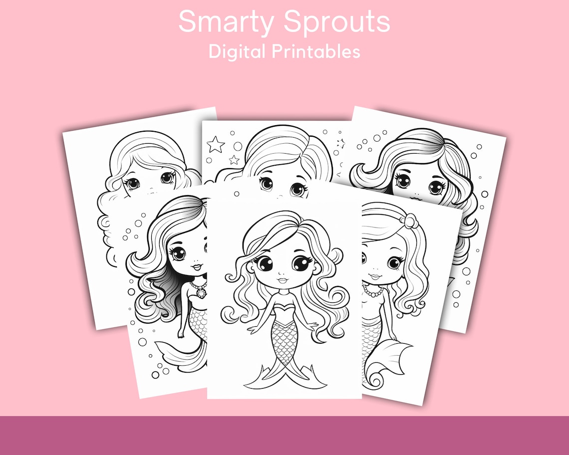 Mermaid Coloring Pages, Kids Coloring Pages, Activity Worksheets for ...