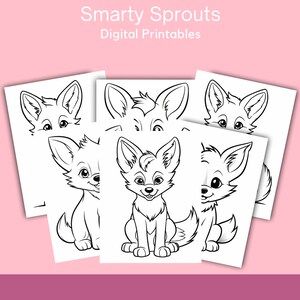 Kids Coloring Page Set, Printable Instant Download, Cute Animal ...