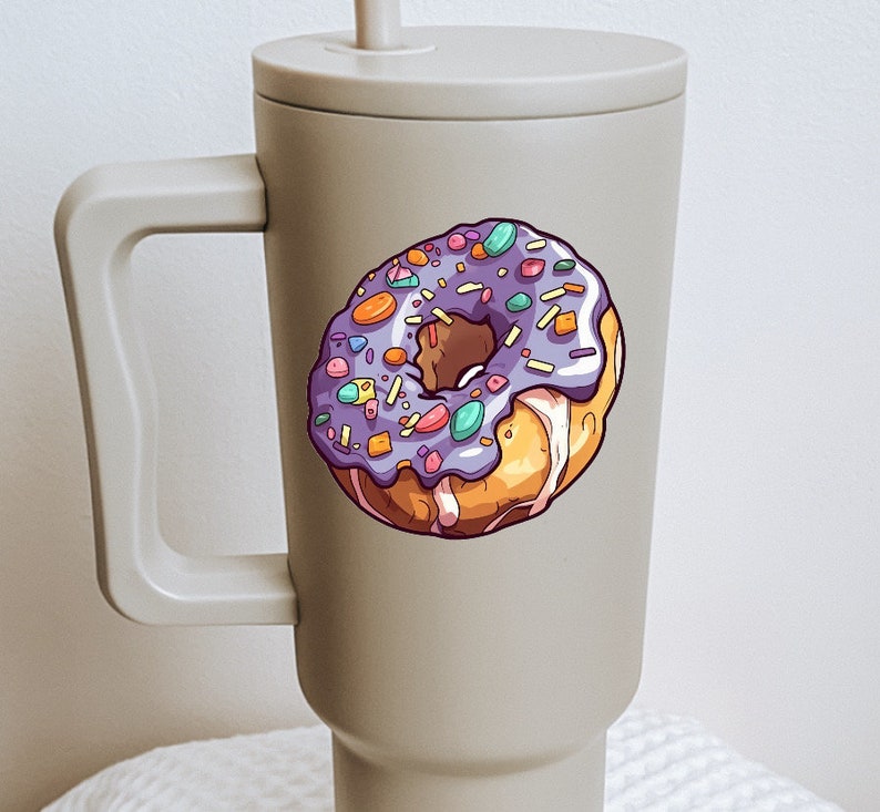 Device Sticker Donut Decal Purple With Sprinkles Snacks Foodie Car ...
