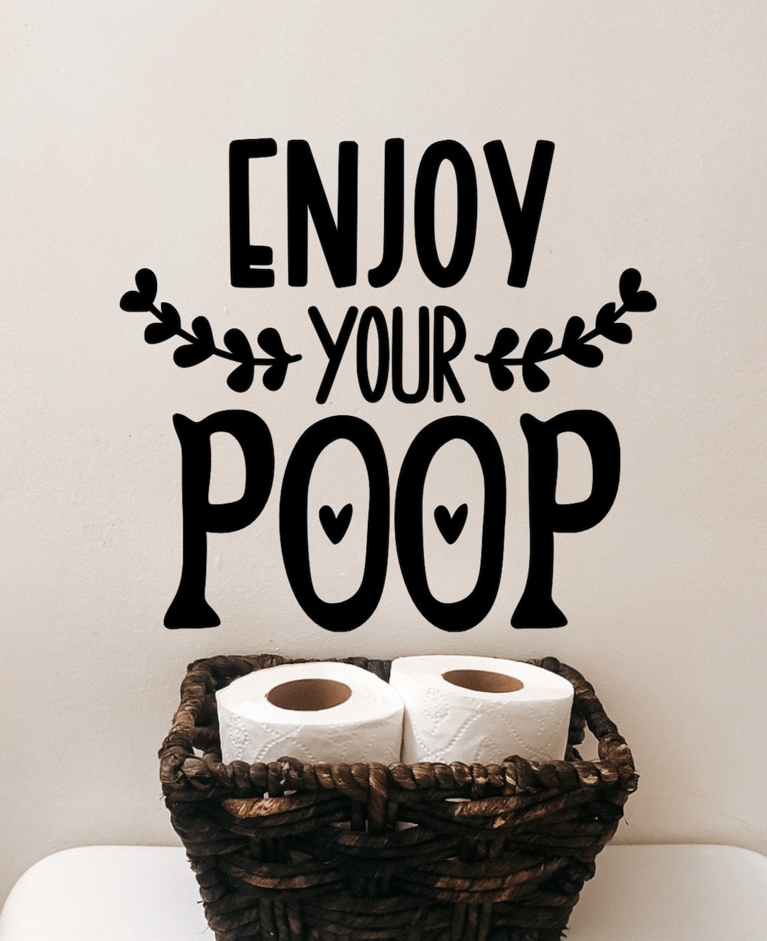 Funny Bathroom Decal Enjoy Your Poop Wall Art Sticker Flush Wash Your ...