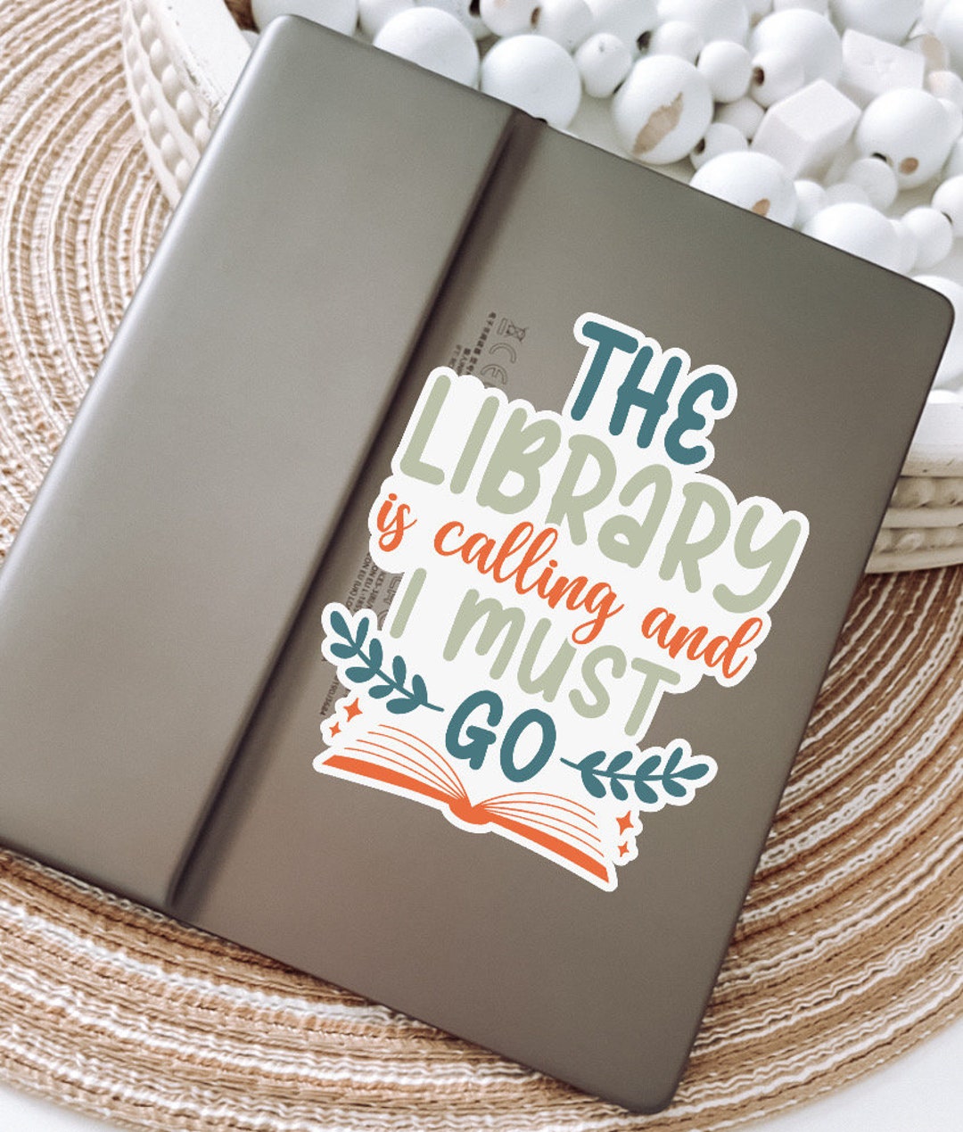 Device Sticker Decal the Library is Calling & I Must Go Reading Love ...