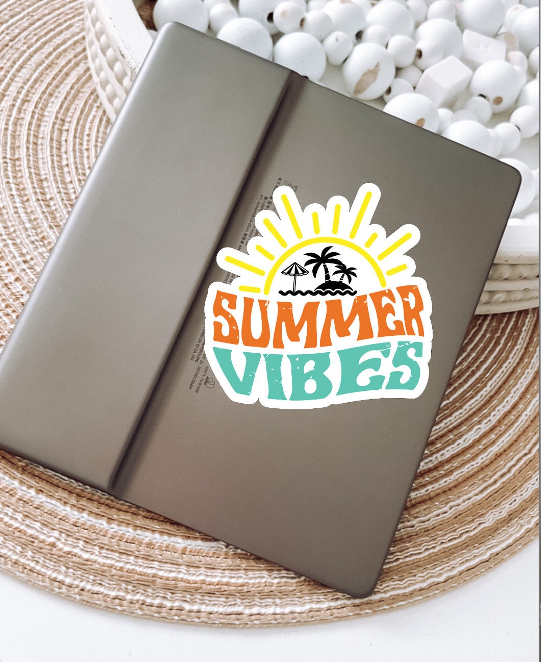 Device Sticker Summer Vibes Decal Beach Lake Life Surfing Waves Vacay ...