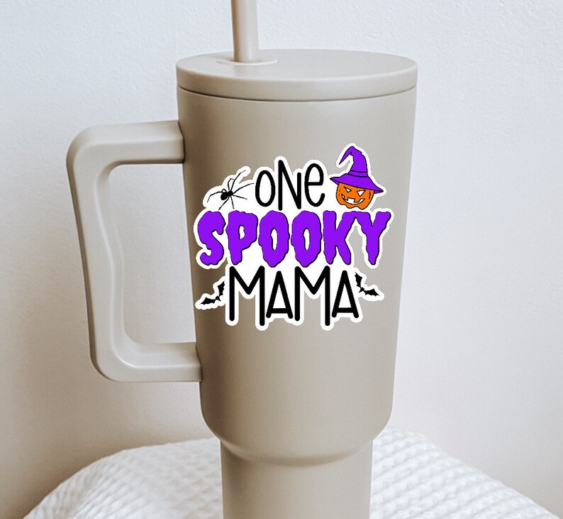 Device Sticker One Spooky Mama Decal Scary Happy Halloween Fall Autumn ...