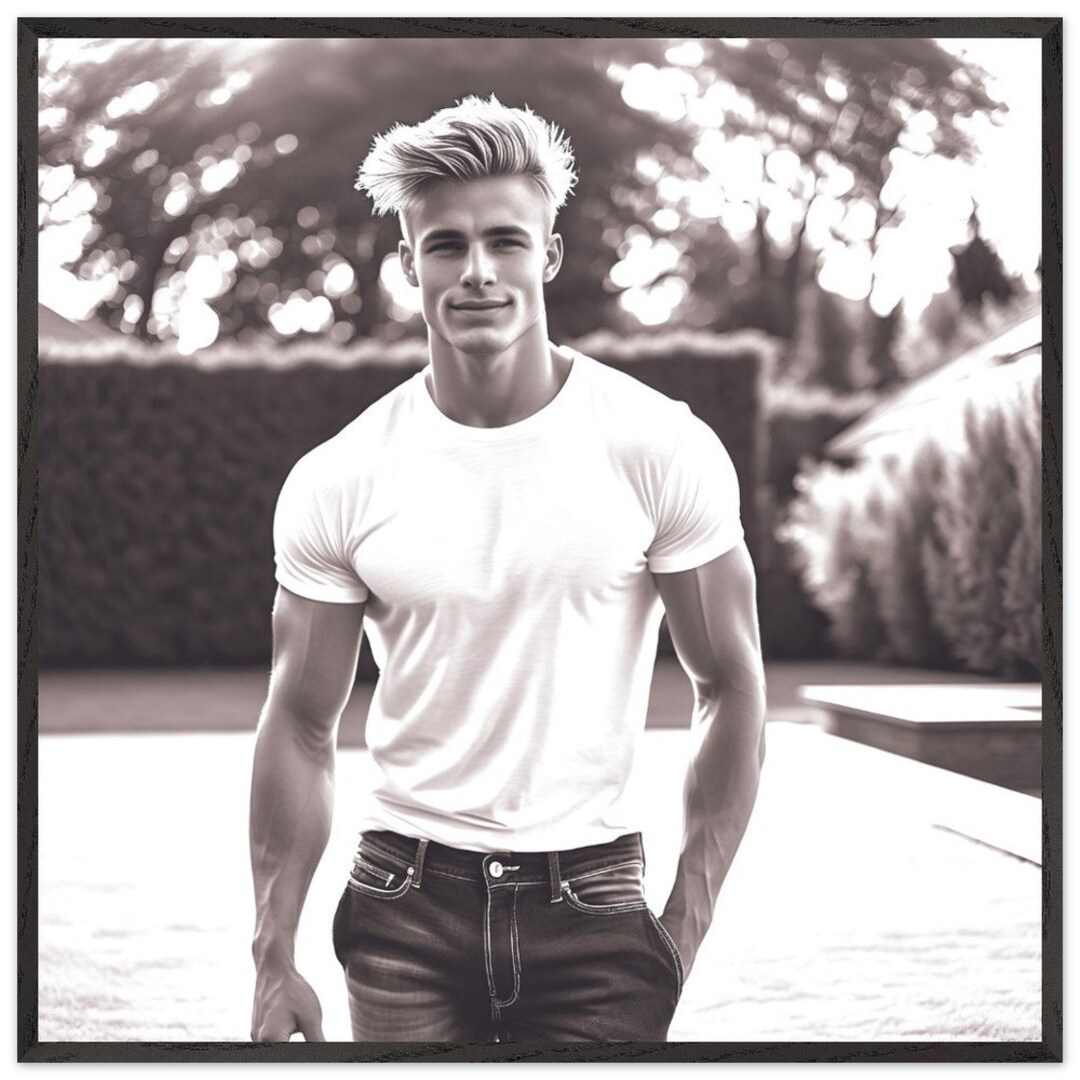 Summer Fresh Gay Wall Art Print, Gay Model Jensen Agard Gay Gift Canvas ...