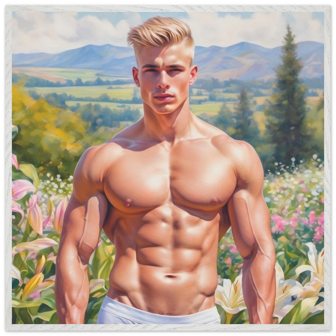 Midsummer Afternoon Gay Wall Art Print, Gay Model Jensen Agard Gay Gift Canvas, Poster and ...